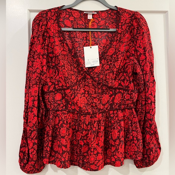 Knox Rose | Tops | Red Floral Boho Gauzy Top Blouse By Target Knox Rose ...